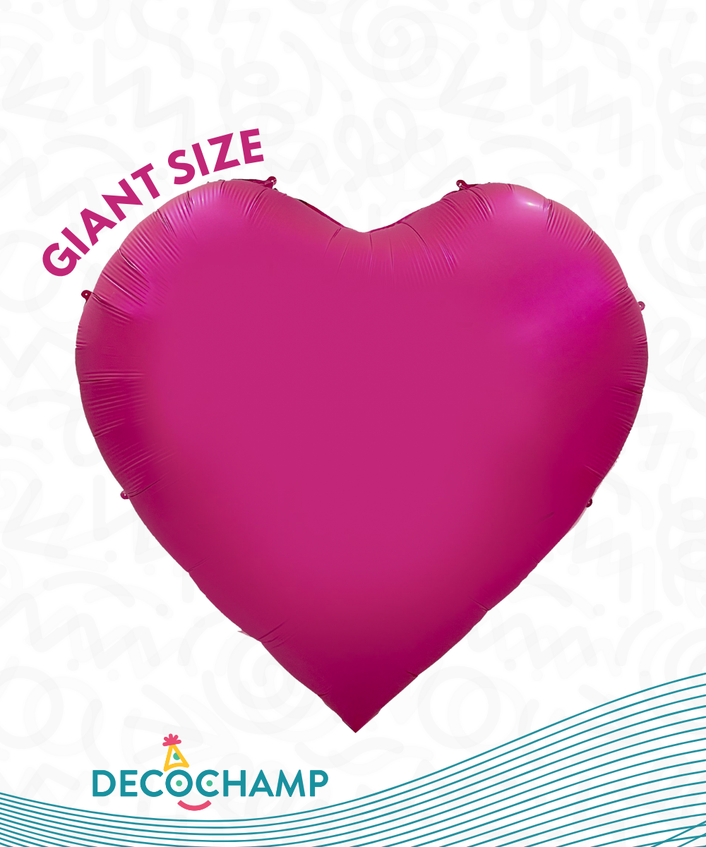 DecoHeart Hot Pink Balloon 68" (50 unit per case) — Decochamp