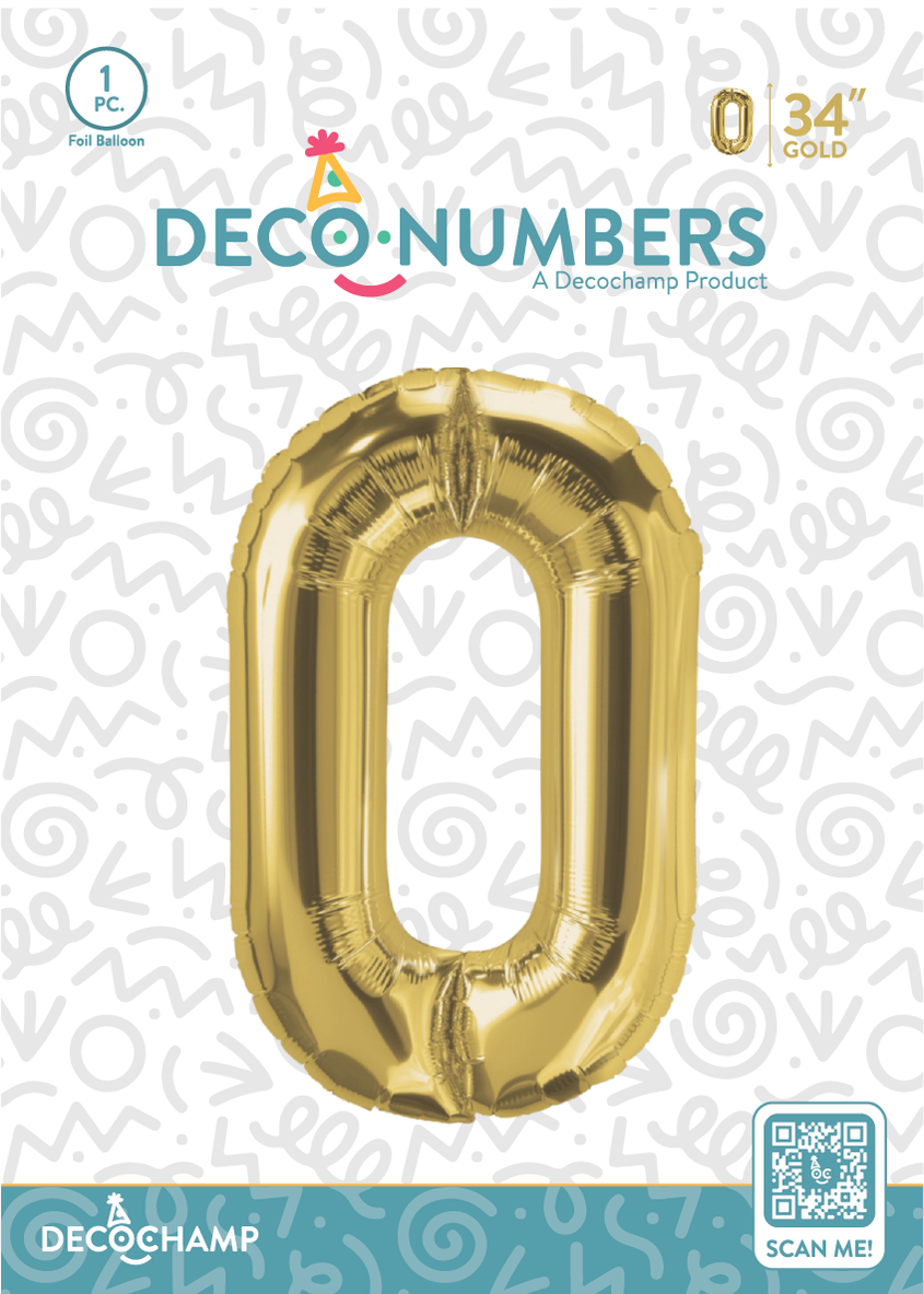 DecoNumbers Gold 34" 0-9 — Decochamp