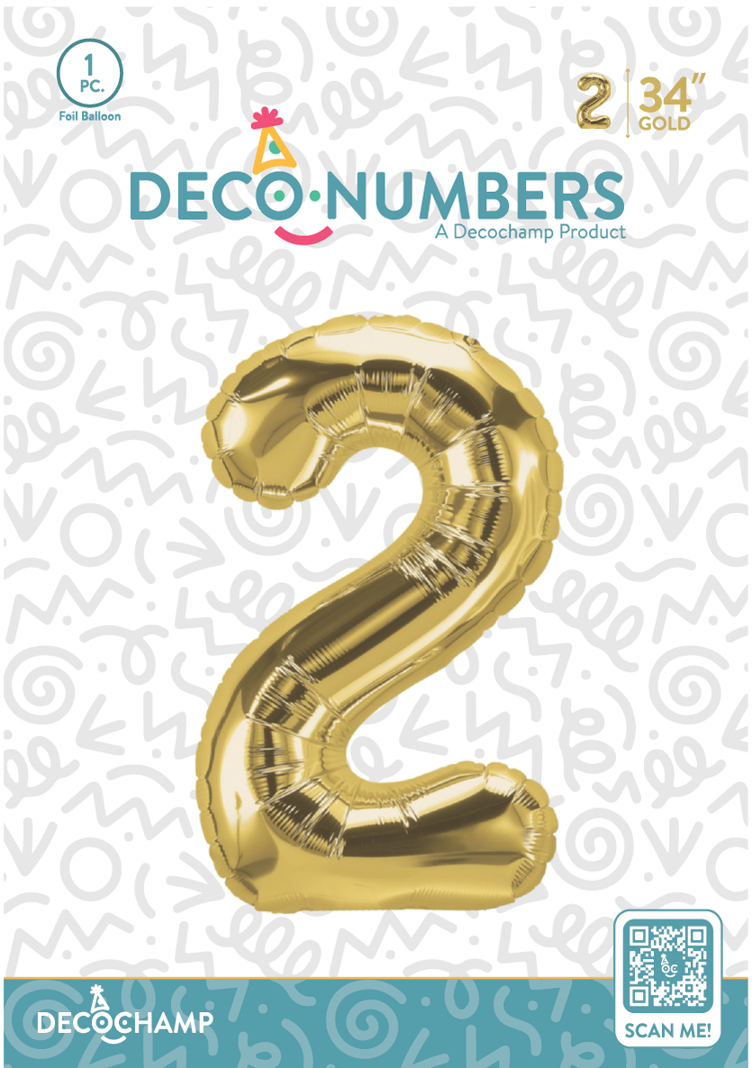 DecoNumbers Gold 34" 0-9 — Decochamp