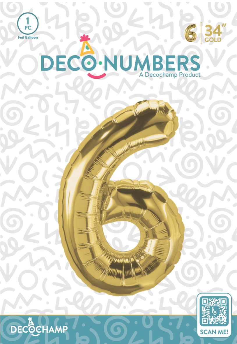DecoNumbers Gold 34" 0-9 — Decochamp