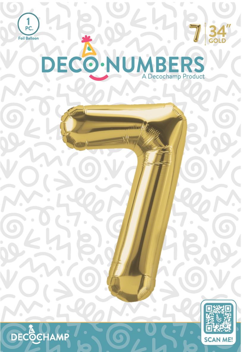 DecoNumbers Gold 34" 0-9 — Decochamp