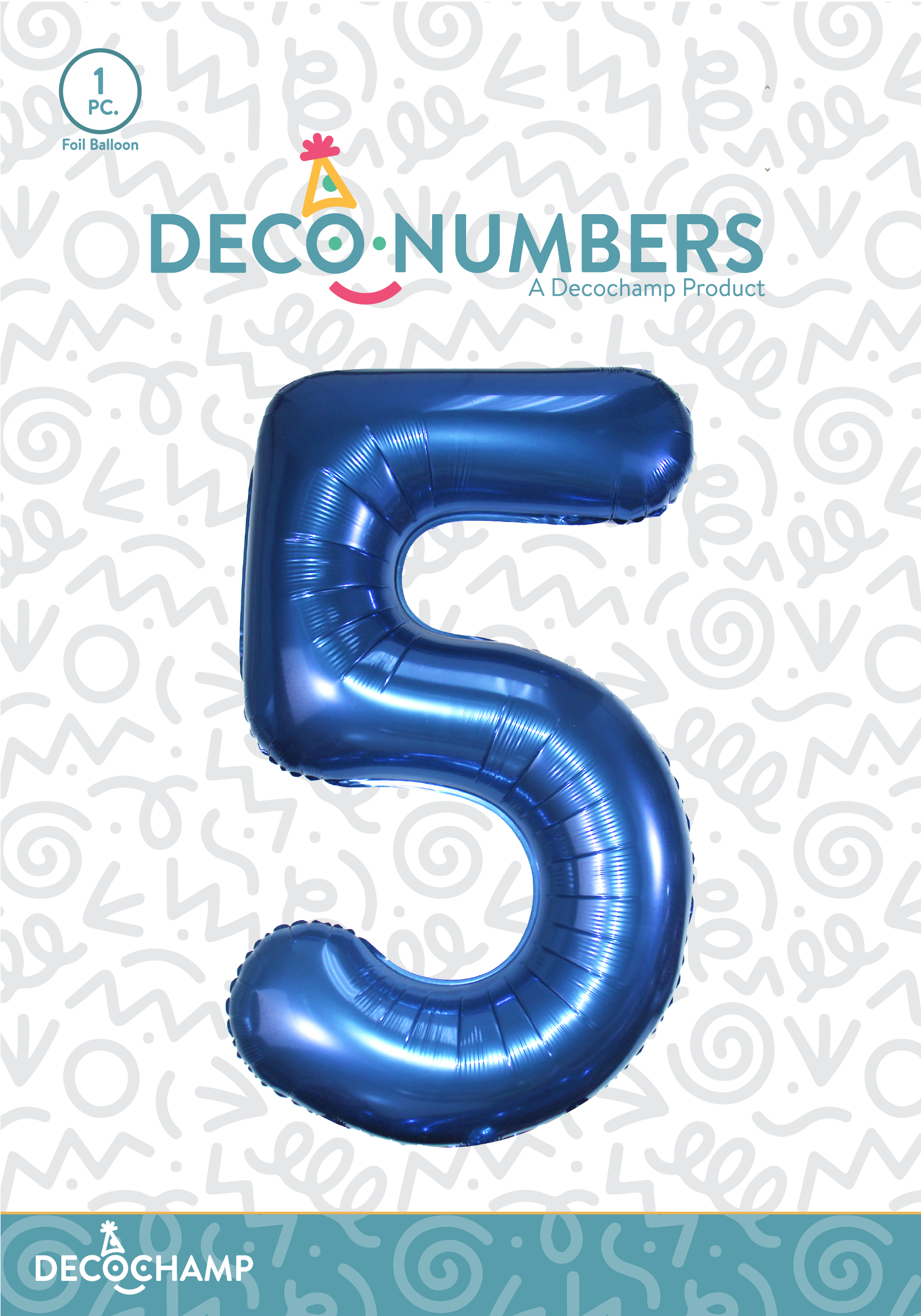 DecoNumber Navy Blue 5 size 34" (50 Unit Per Case) – Decochamp